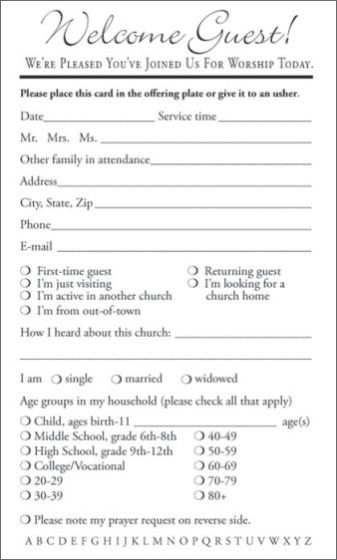 Welcome Visitor Cards