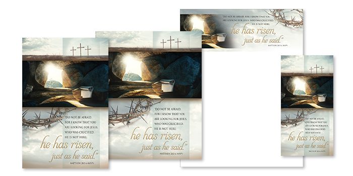 Easter – He Has Risen, Matthew 28:5–6 (NIV®) – Matching Set - Warner Press