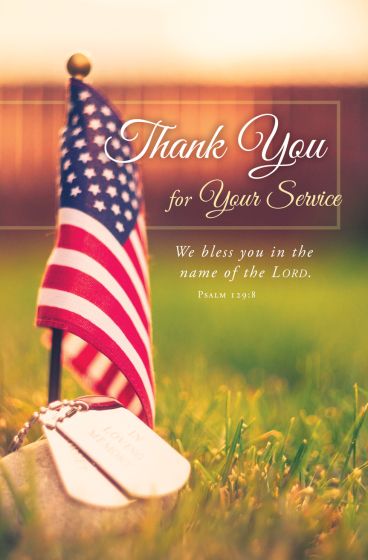 Veteran's Day - Thank You for Your Service - Psalm 129:8 (KJV) - Pkg ...