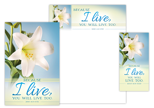 Easter – Because I Live, John 14:19 (CEB) – Matching Set - Warner Press