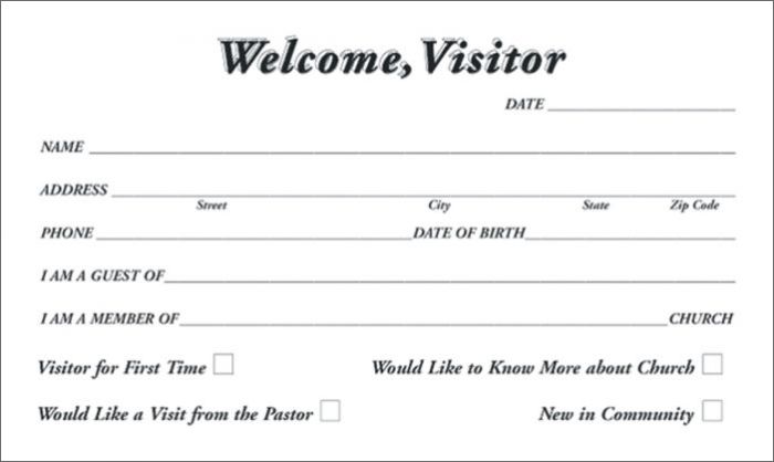 Welcome Visitor Card (pkg of 50) - Warner Press
