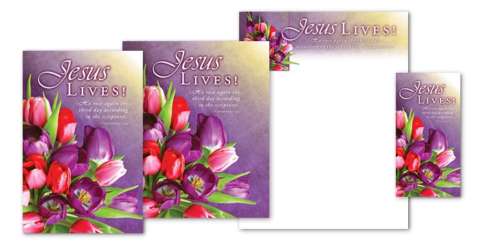 Easter - Jesus Lives; 1 Corinthians 15:4 (KJV) - Matching Set - Warner ...